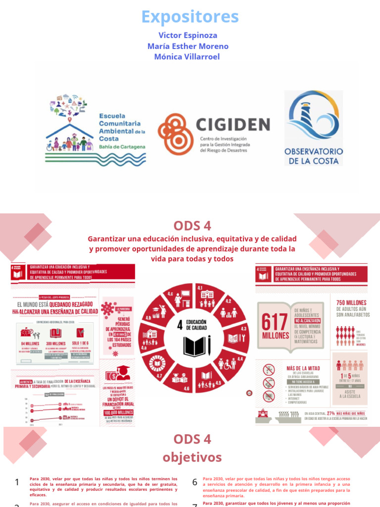 Presentación ODS 4 ECAC | PDF | Educación primaria | Enseñando