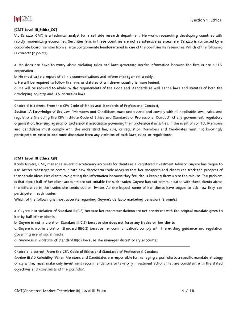 Ethics Mock Exam_04 | PDF | Business