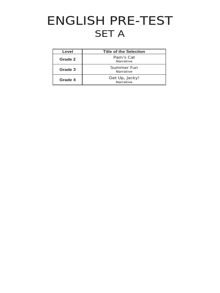 English Graded Passages | PDF