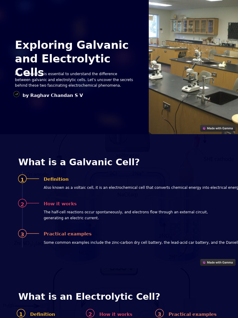 Galvanic vs. Electrolytic Cells Explained | PDF | Electrochemistry | Anode