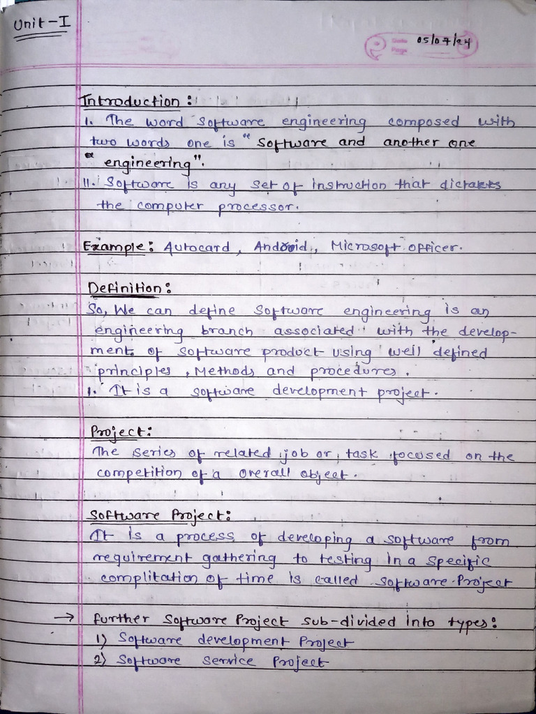 Software Engineer Unit1 | PDF