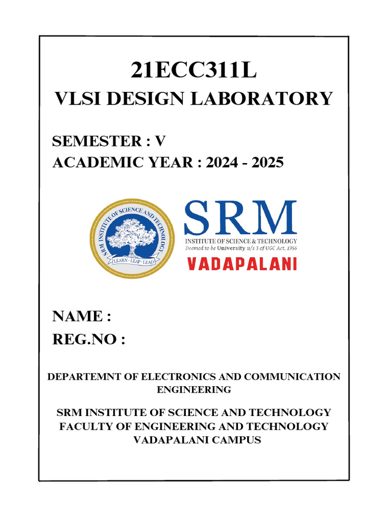 Vlsi Design Laboratory | PDF