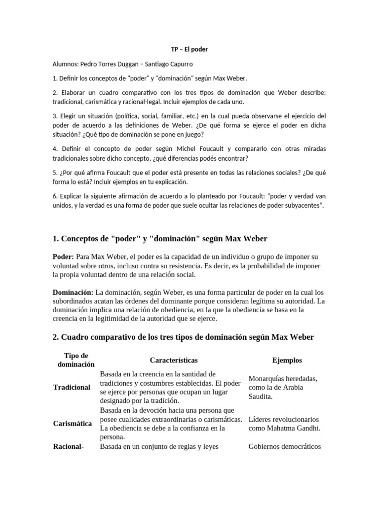 Torres Duggan Pedro - TP - El Poder | PDF | Verdad | Michel Foucault