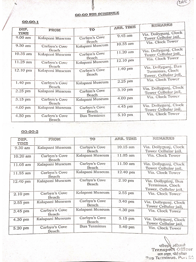 Go Go Bus Schedule | PDF
