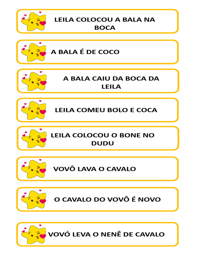 FRASES SIMPLES PARA LEITURApdf | PDF