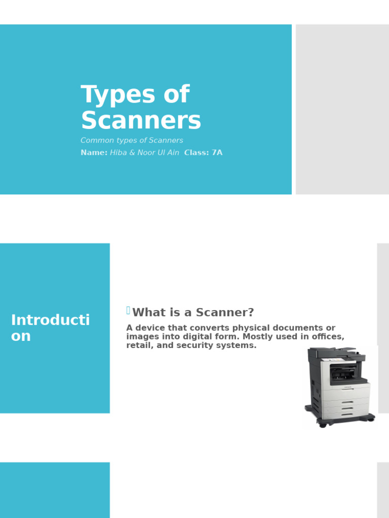Common Types of Scanners Hiba & Noor Ul Ain | PDF