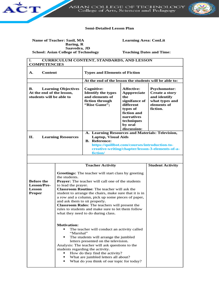 Semi Detailed LP Final Revision Manifesting3 | PDF | Narration | Thriller (Genre)
