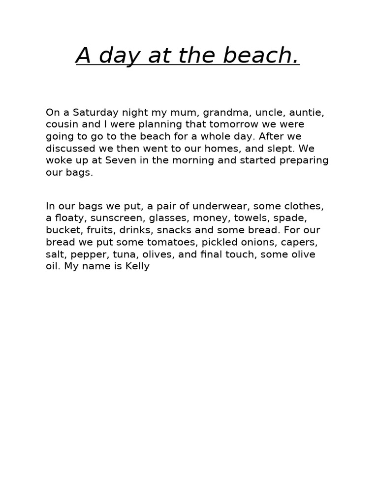 A Day at The Beach | PDF