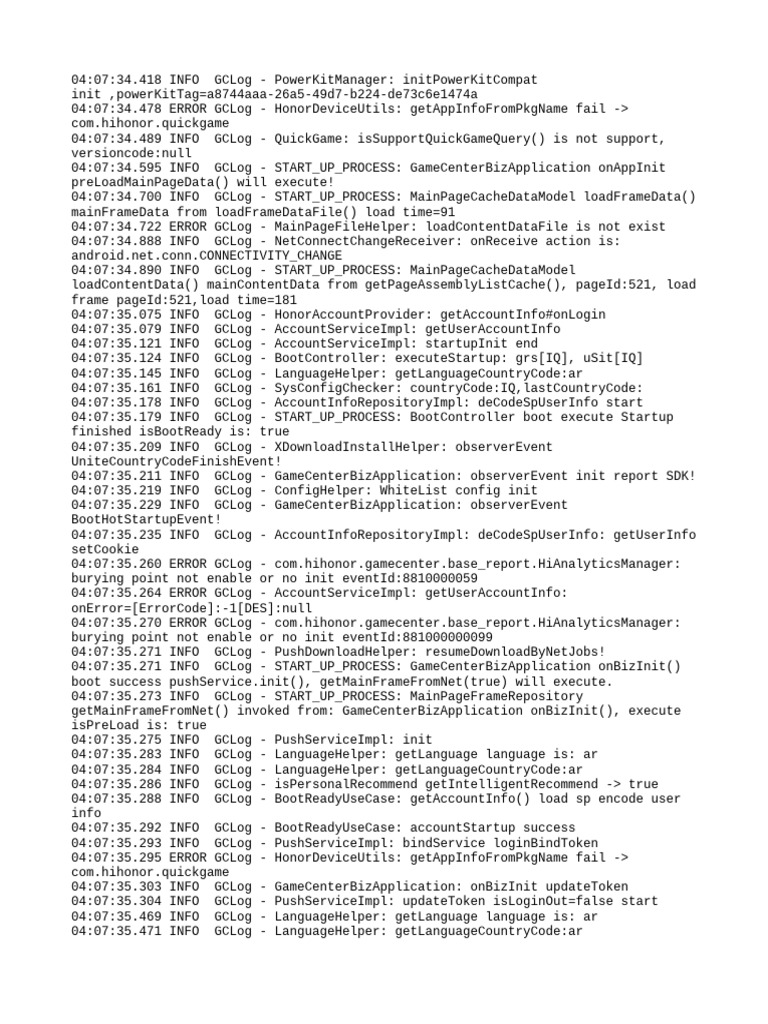 GameCenter Startup Log Analysis | PDF | Application Layer Protocols | Computing