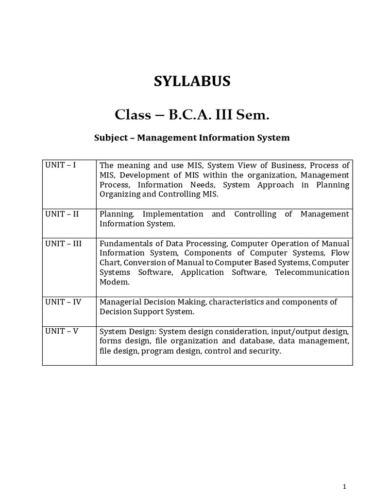 MIS-Notes-Unit 1-3 | PDF | System | Programming MIS-Notes-Unit 1-3 | PDF | System | Programming
