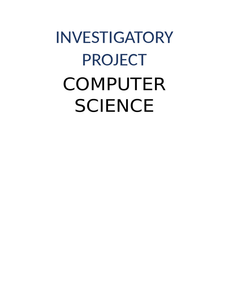Investigatory Project Cs | PDF | Databases | Software