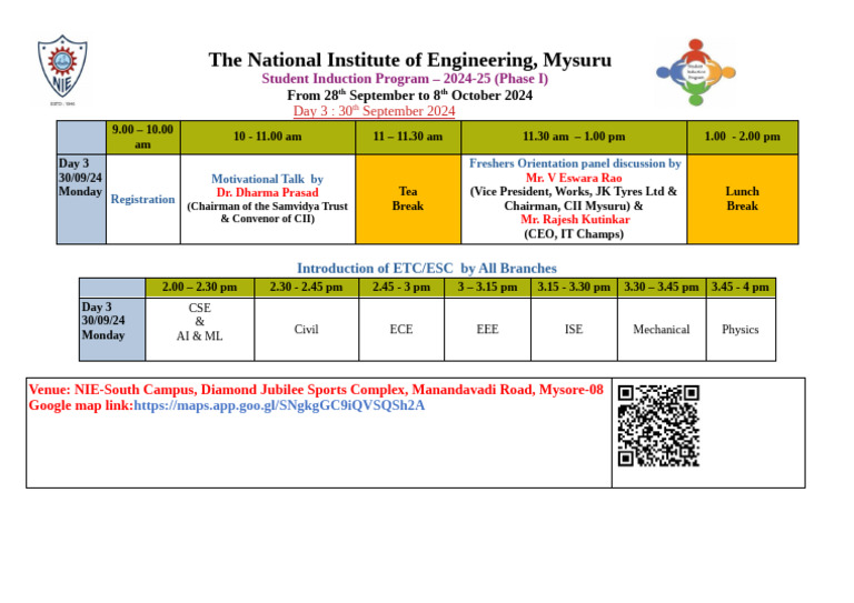 SIP Programme Schedule Day3 2024-25 | PDF