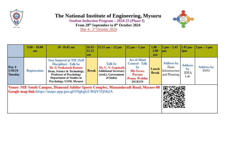 SIP Programme Schedule Day4 2024-25 | PDF