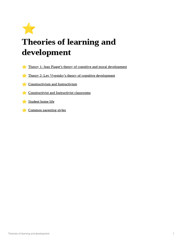 3- Theories of Learning and Development | PDF