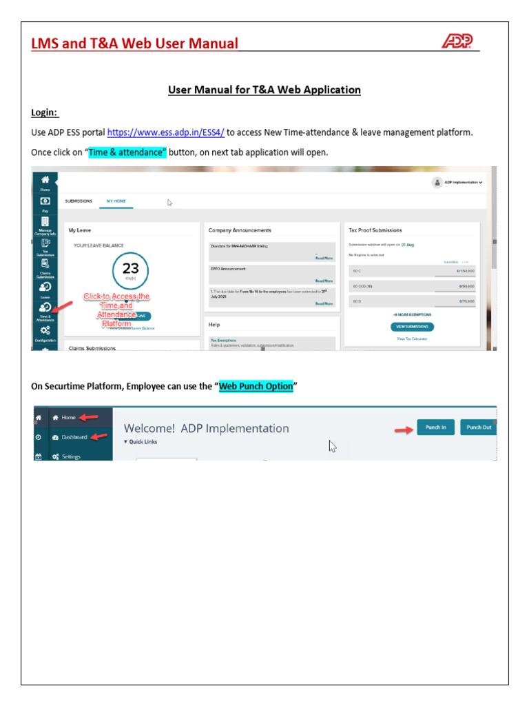 User Manual For T&A and LMS Web Application | PDF | Cyberspace | Computing