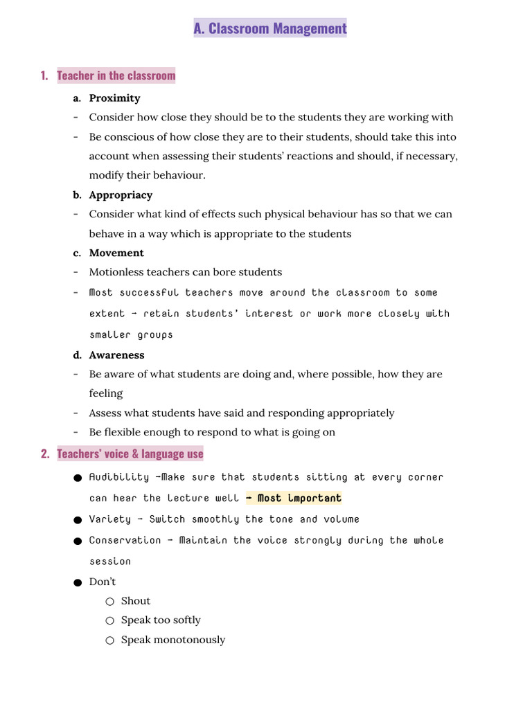 2. Managing the Classroom & Learning & Teaching | PDF | Teachers | Classroom Management