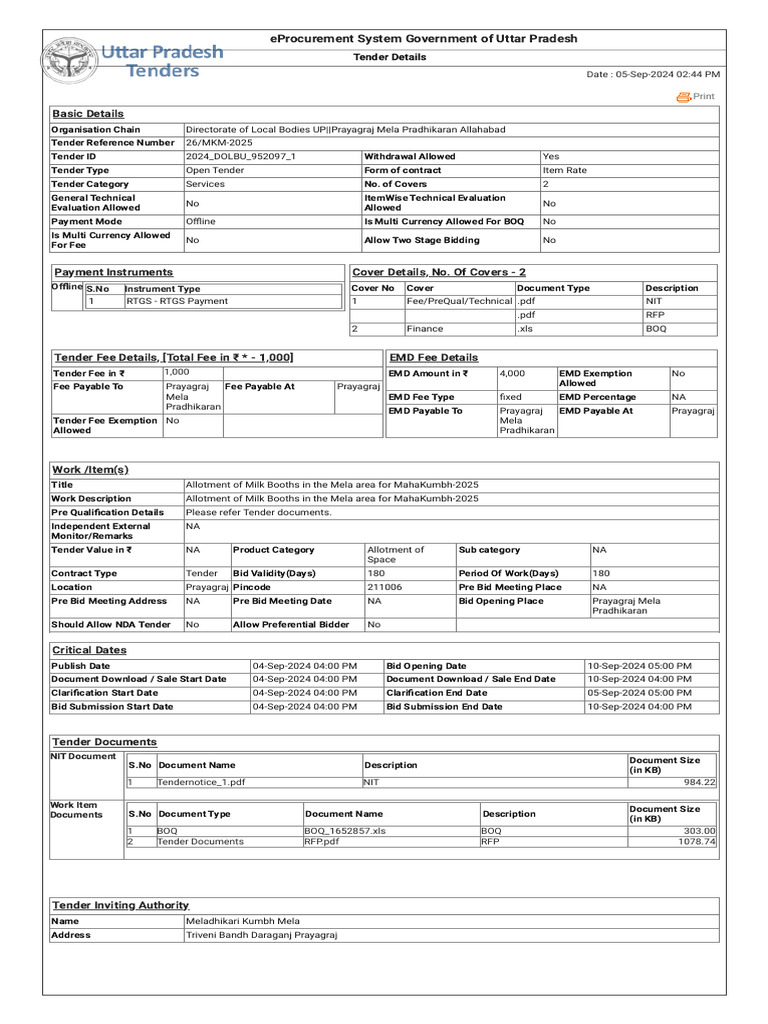 EProcurement System Government of Uttar Pradesh | PDF | Business ...