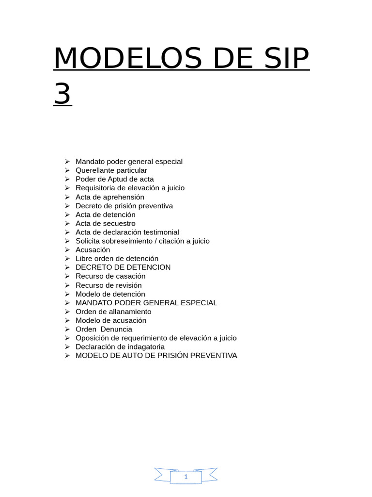 MODELOS DE SIP 3 Imprimir | PDF | Fiscal | Homicidio