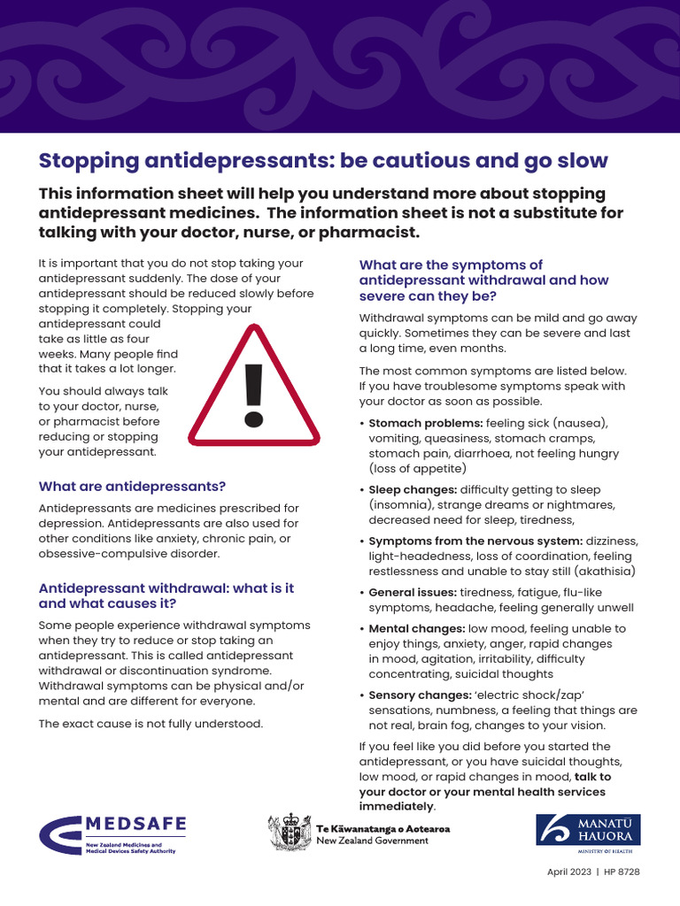Cautious Approach to Stopping Antidepressants | PDF | Antidepressant ...
