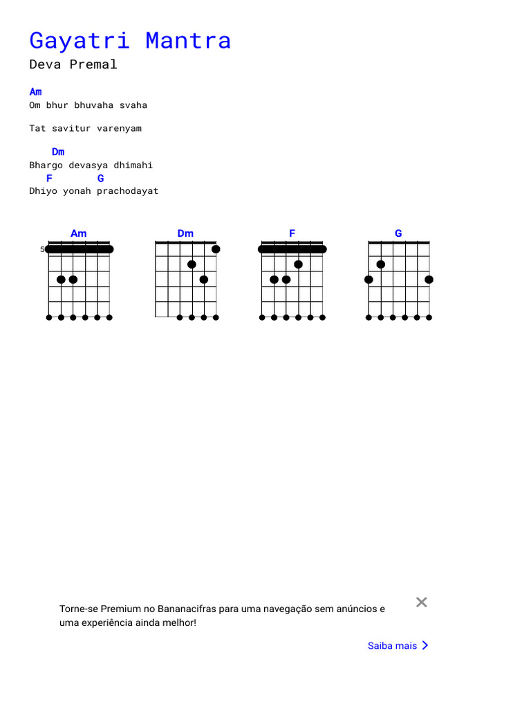 Gayatri Mantra Simplificada Deva Premal (1) | PDF