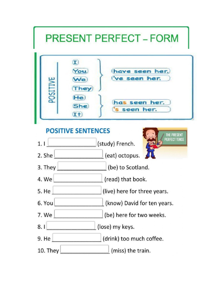 Present Perfect Positive | PDF