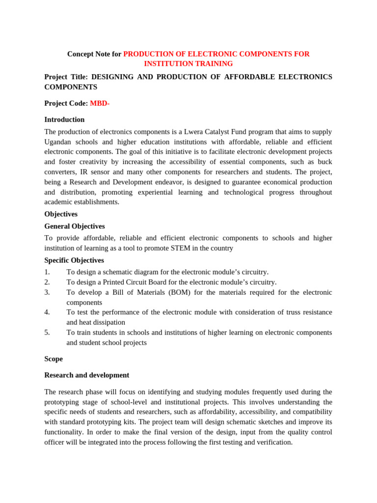 Concept Note For Electronics Componets | PDF | Electrical Engineering ...