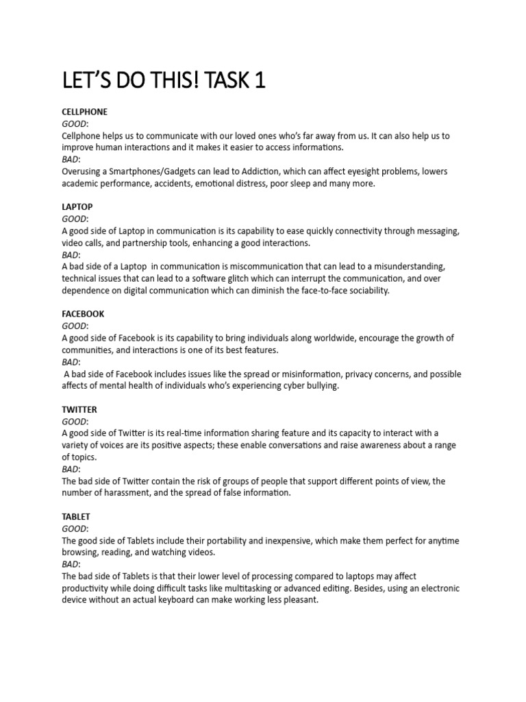 PURPOSIVE COMMUNICATION TASK 1 LET’S DO THIS! | PDF