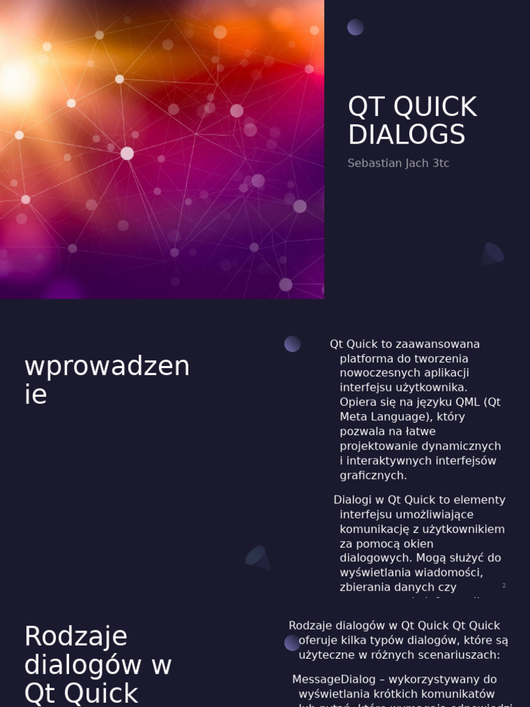 Prezentacja QT Dialogs | PDF