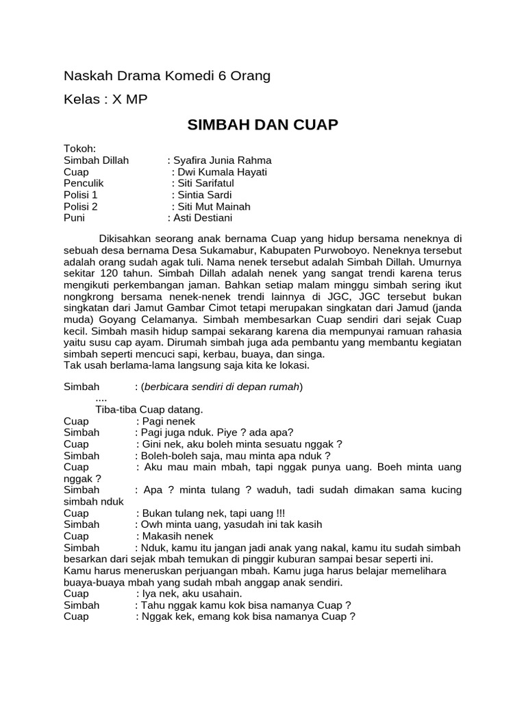Cuap dan Simbah: Drama Penculikan Lucu | PDF