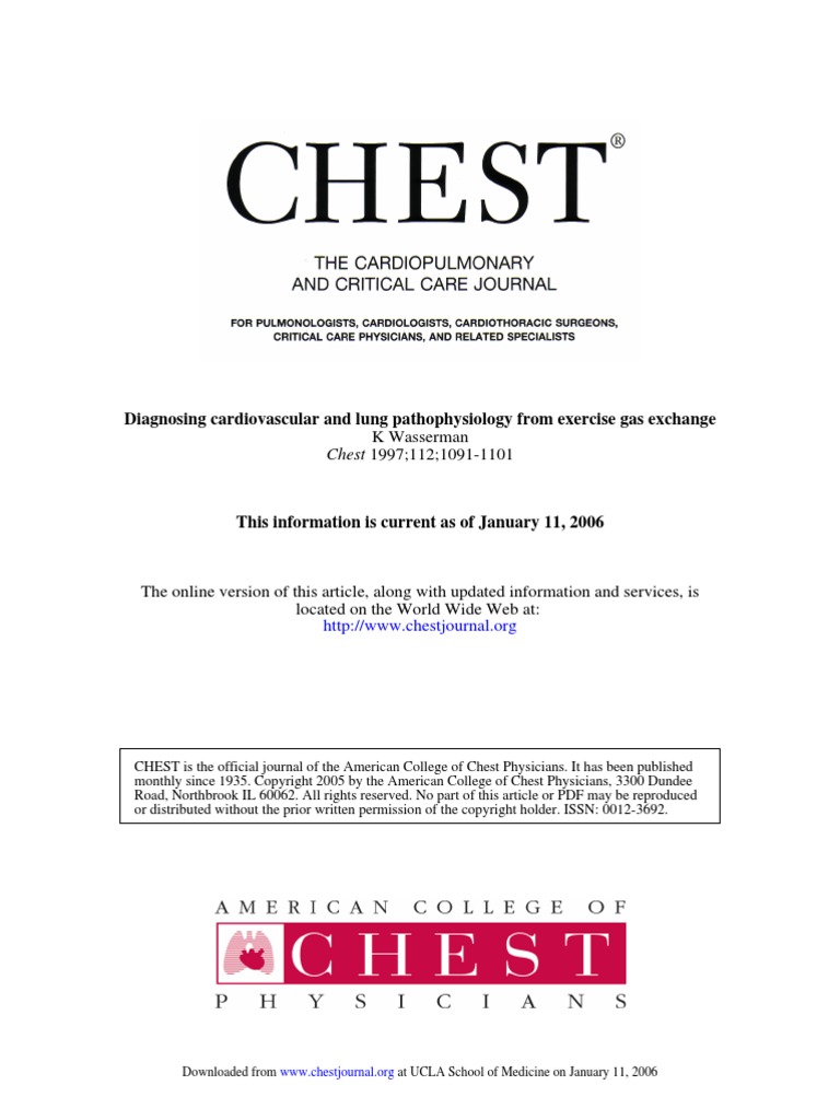 Wasserman Chest 1997 | PDF | Heart | Physical Exercise