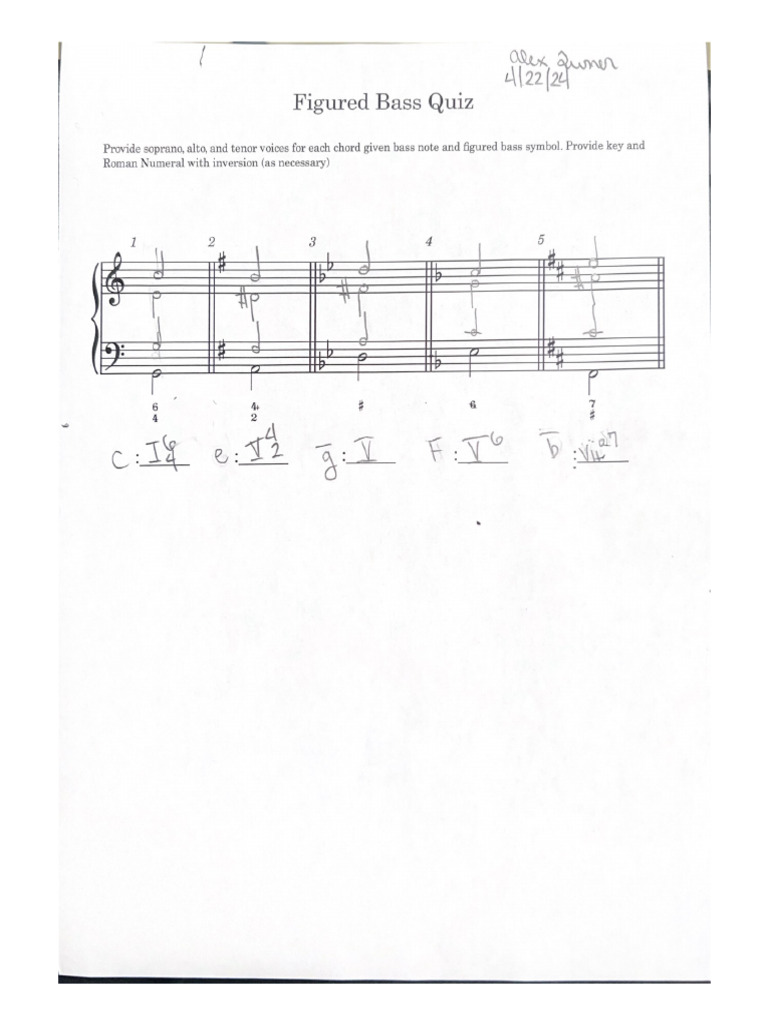 Figured Bass Quiz | PDF