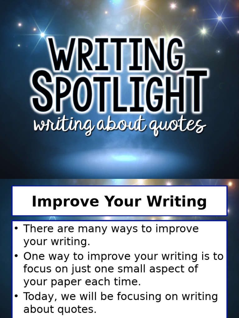 Writing About Quotes | PDF | Inference | Essays