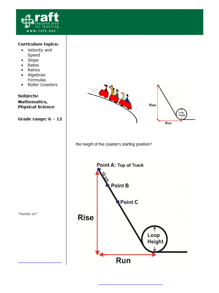 659 Roller Coaster Math | PDF | Velocity | Mass