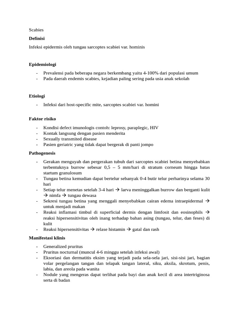 Panduan Lengkap tentang Kudis (Scabies) | PDF
