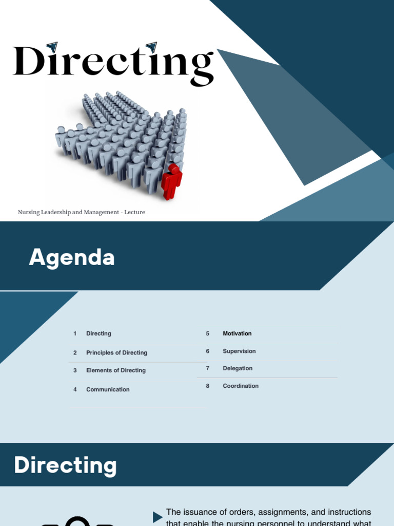 Directing in Nursing Leadership and Management | PDF | Motivation ...