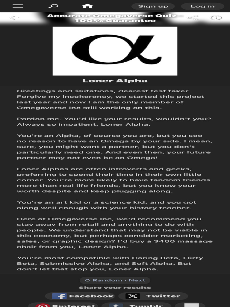 Loner Alpha Accurate Omegaverse Quiz - 100 Guarantee - Quiz Quotev | PDF