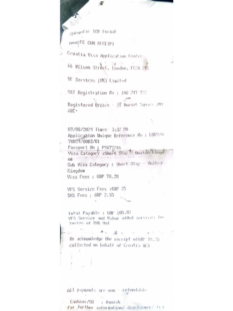 Visa Receipt | PDF