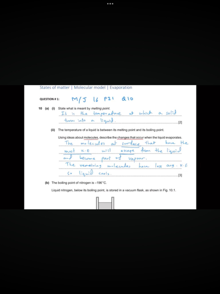 Kinetic Particle Model of Matter (Past Papers) | PDF