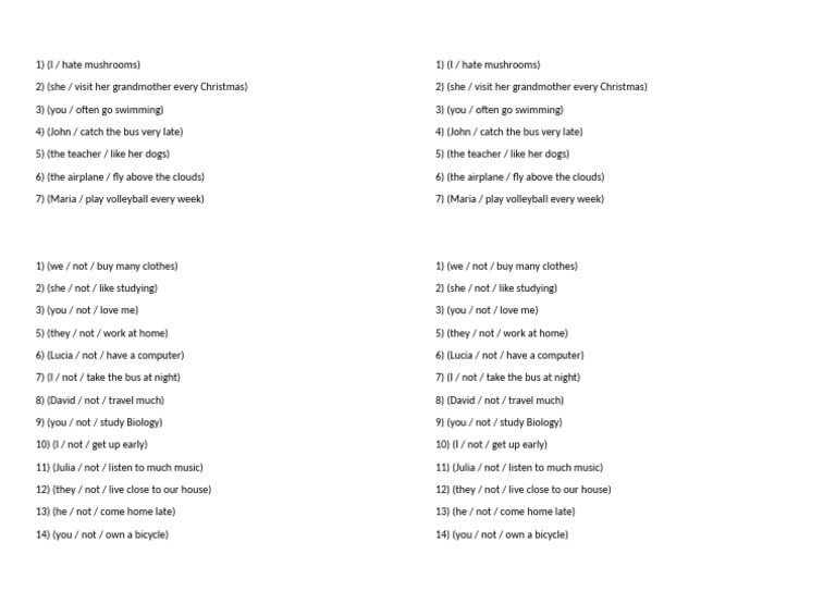 Simple Pres Exerc 7th y - 24 April | PDF