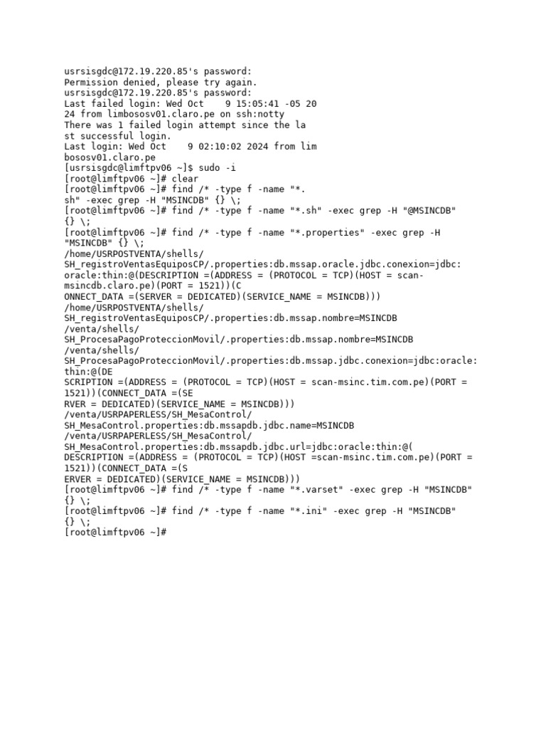 SSH Login Attempts and File Searches | PDF | Computers