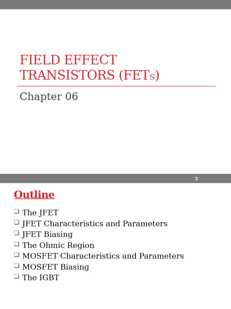 6 - Field Effect Transistors | PDF | Field Effect Transistor | Mosfet