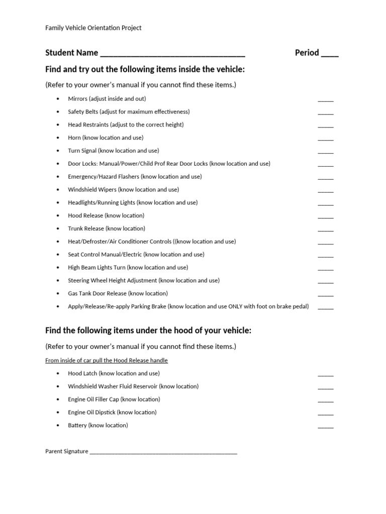 Family Vehicle Orientation | PDF | Vehicles | Vehicle Technology