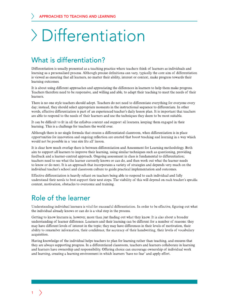Differentiation | PDF