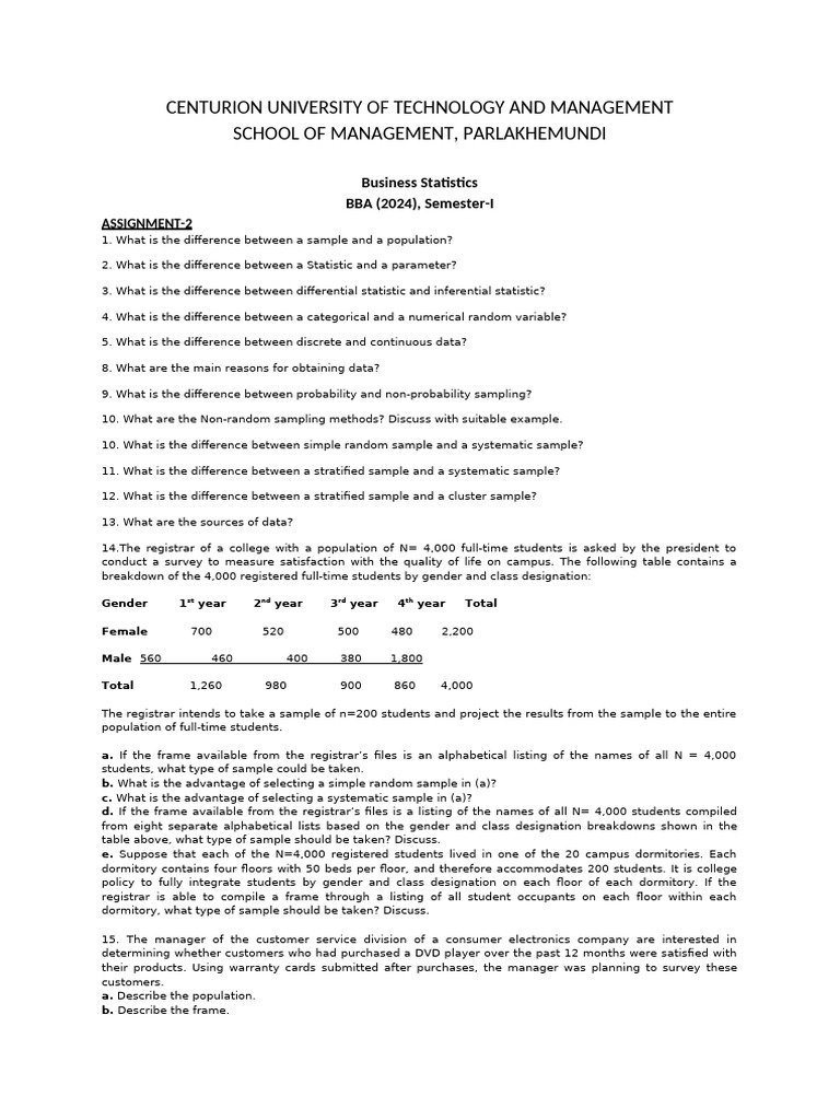Business Statistics Assignment 2 | PDF | Sampling (Statistics) | Statistics