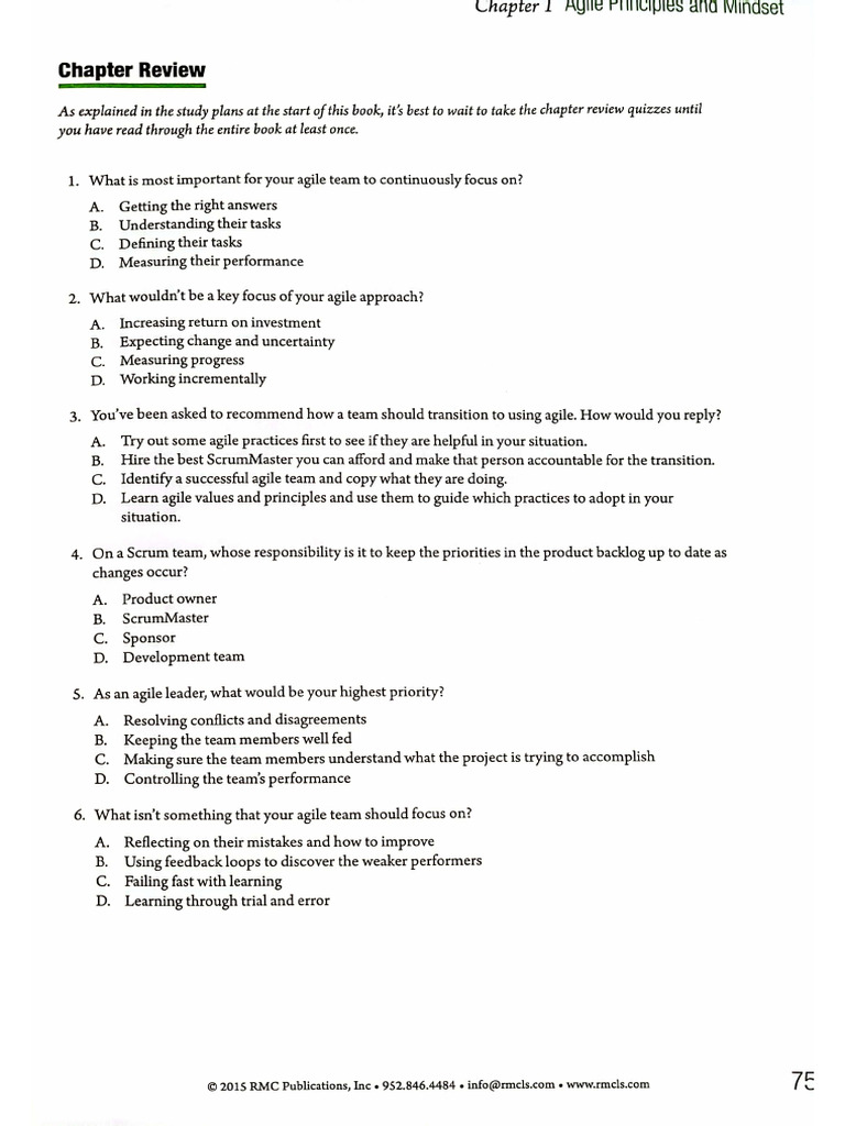 Agile Quiz 1 | PDF