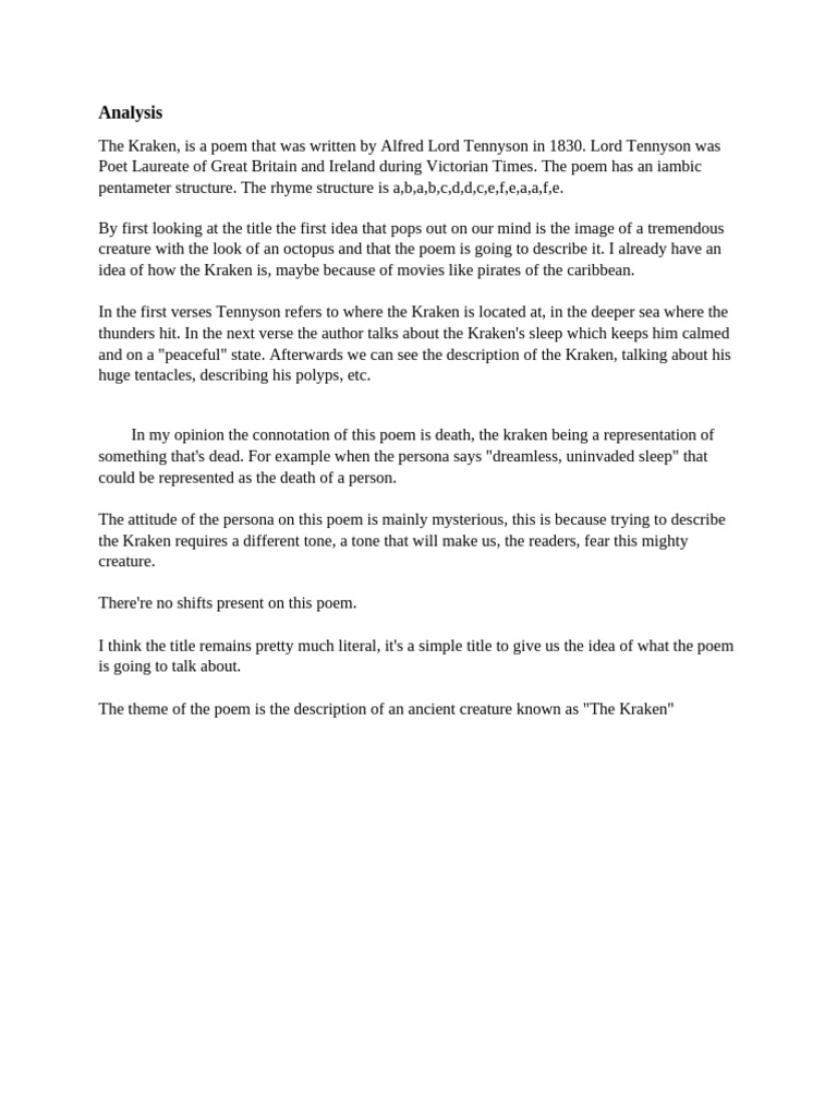 Analysis | PDF | Poetry