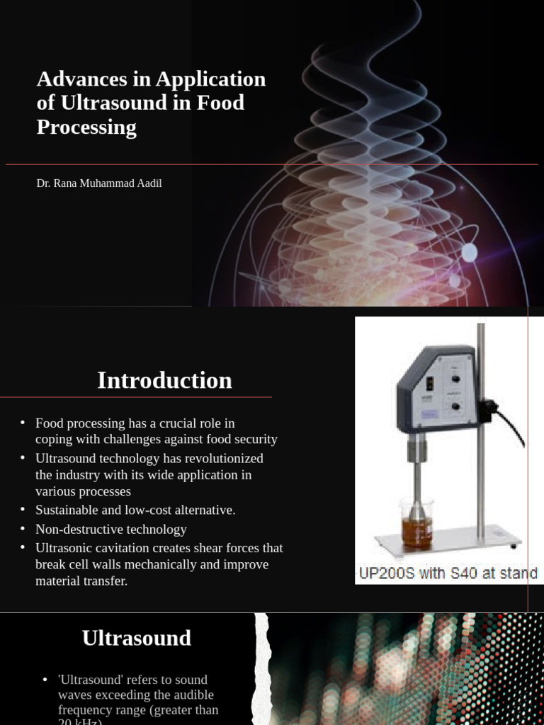 Ultrasonication in Food Processing | PDF | Ultrasound | Polymers