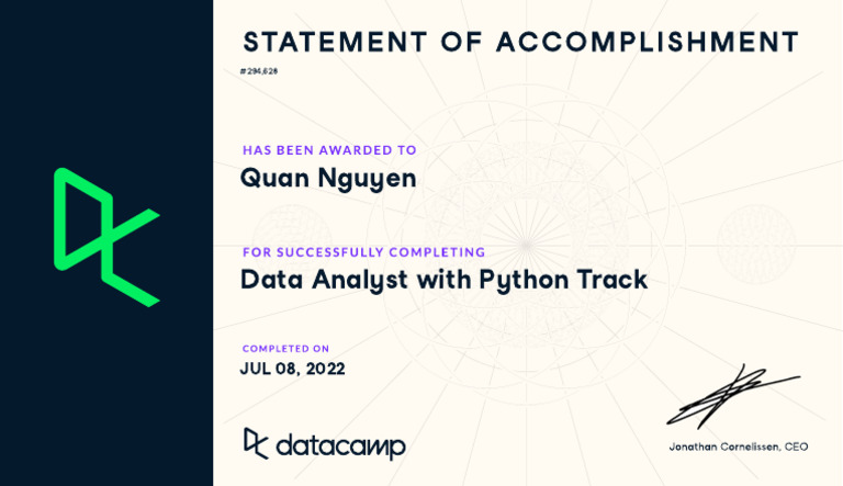 Data Analyst With Python | PDF