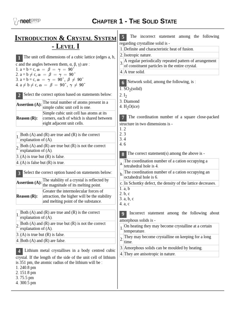 Chapter 1 - The Solid State | PDF | Crystal Structure | Semiconductors