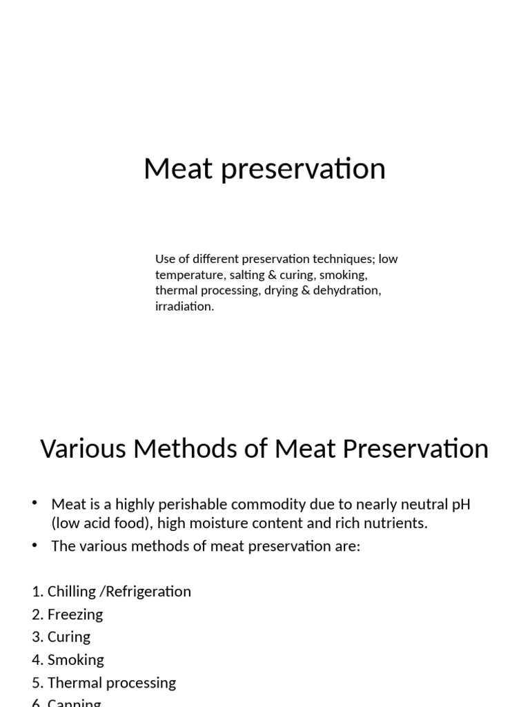 Meat Preservation | PDF | Curing (Food Preservation) | Food Preservation